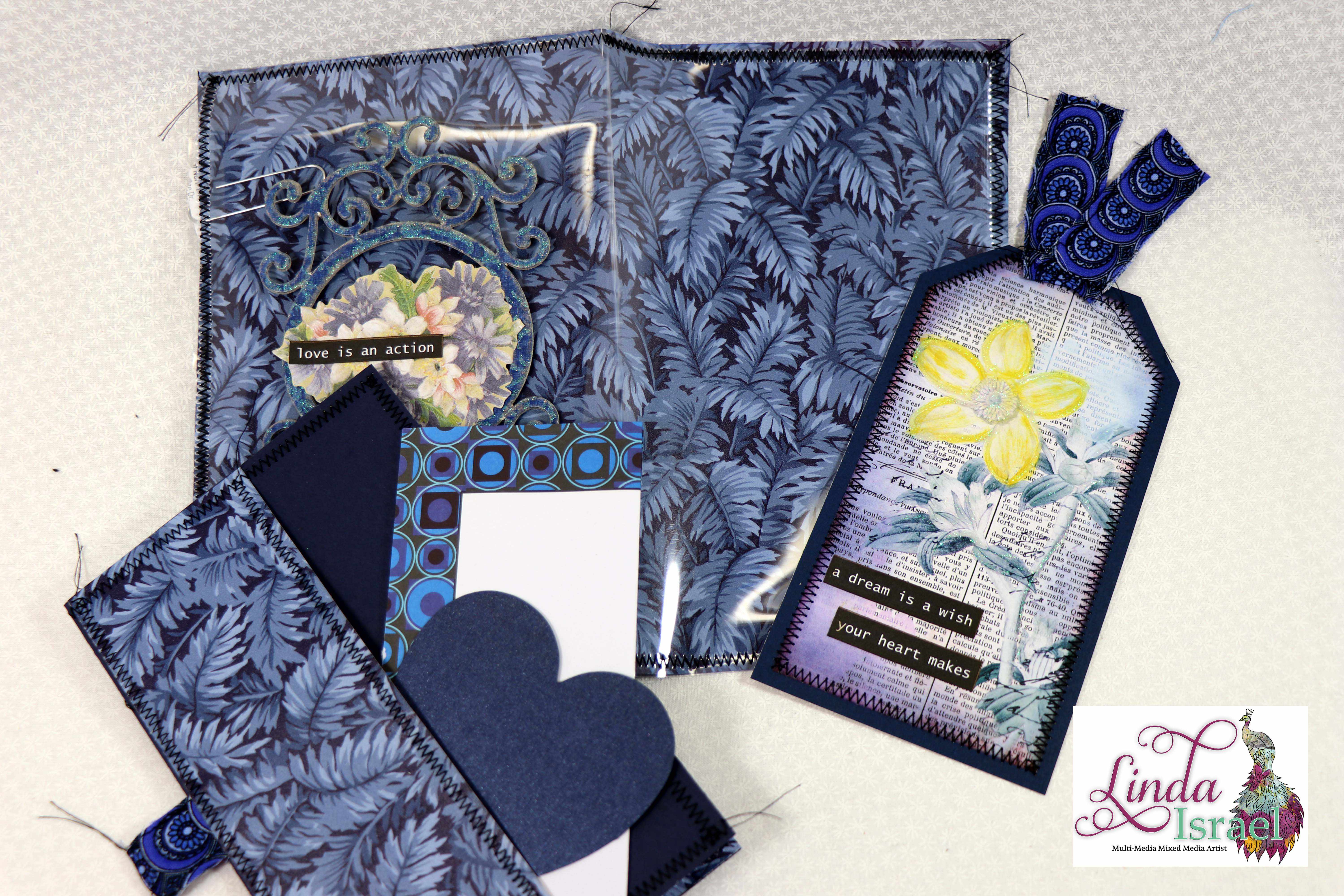 Dark Blue Junk Journal Page Tutorial