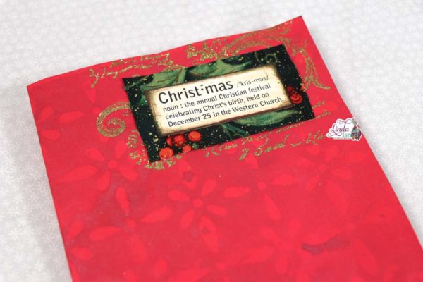 Christmas Sprayed Stenciled Stamped Journal Page Tutorial