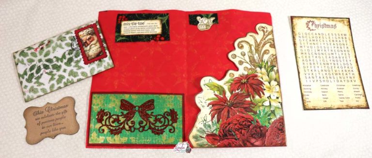 Christmas Sprayed Stenciled Stamped Journal Page Tutorial