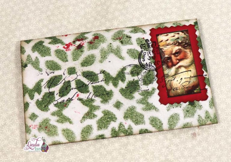 Christmas Sprayed Stenciled Stamped Journal Page Tutorial