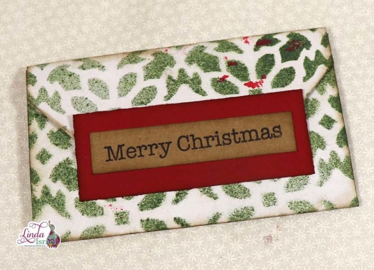 Christmas Sprayed Stenciled Stamped Journal Page Tutorial