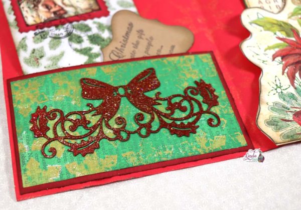 Christmas Sprayed Stenciled Stamped Journal Page Tutorial