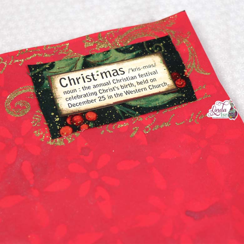 Christmas Sprayed Stenciled Stamped Journal Page Tutorial