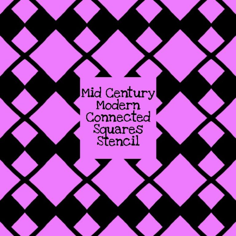 Mid Century Modern Connected Squares Stencil